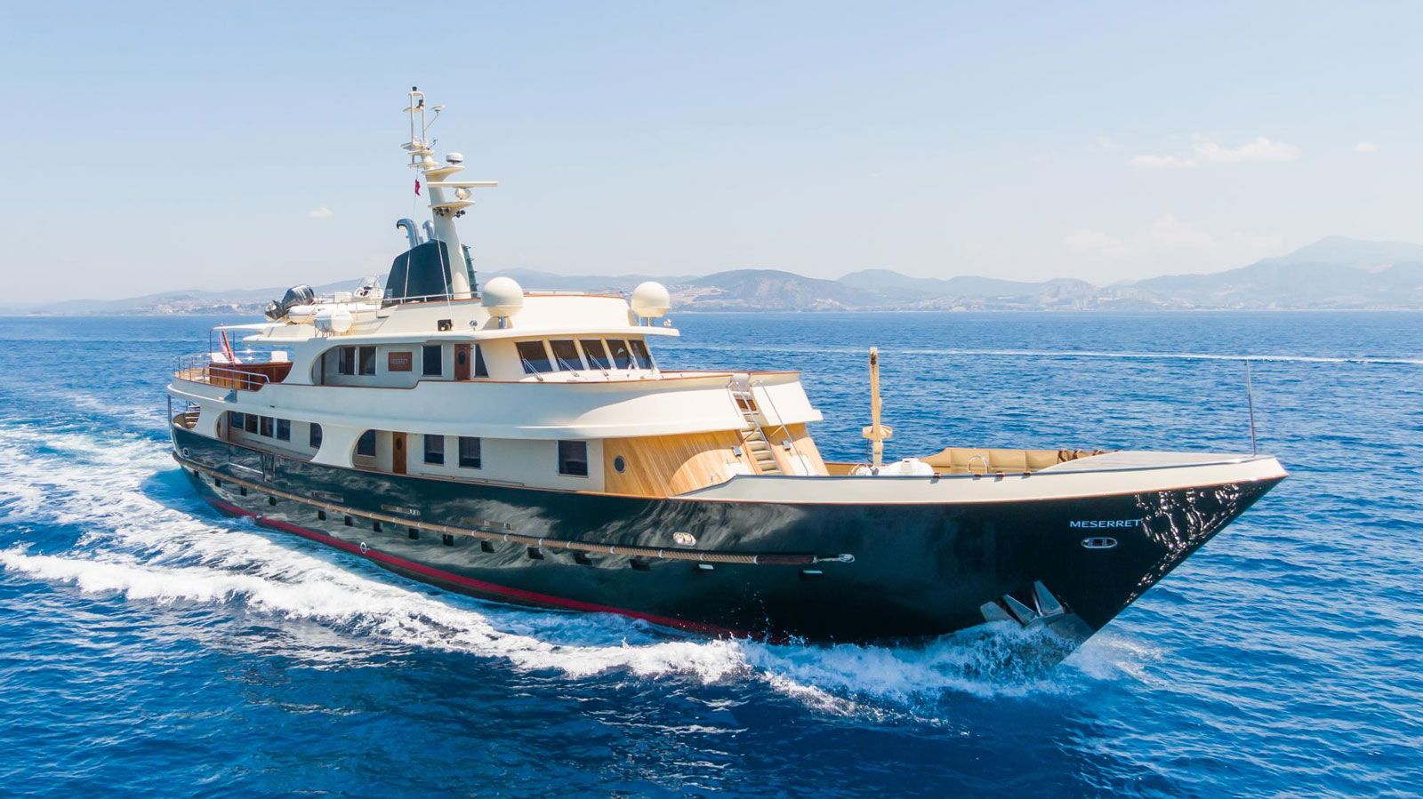 Classic 39m canoe-stern Astilleros Armon motor yacht Meserret sold